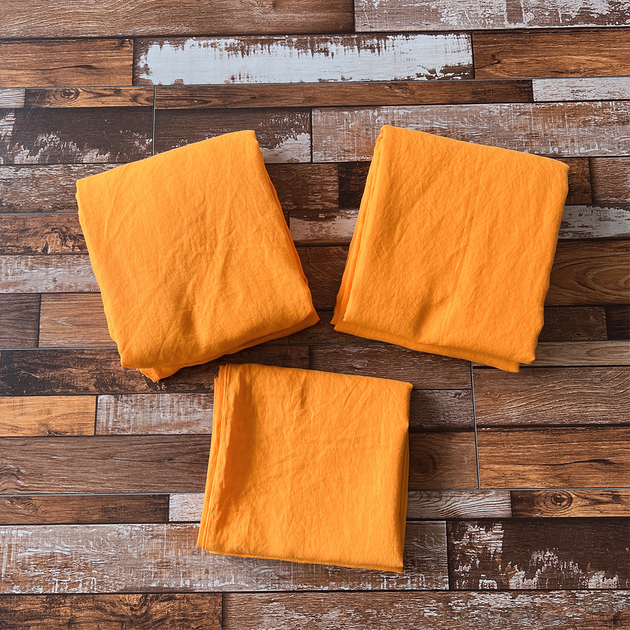 Basic Linen Sheets set in Orange hue - Linenshed