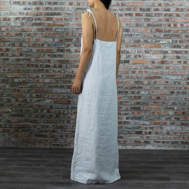 Maxi Long Linen Night Dress - Linenshed